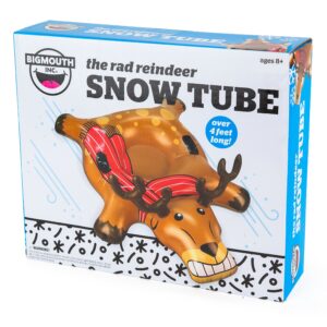 BigMouth Inc Large 48" Inflatable Snow Tube for Kids and Adults, Durable Winter Toy for Tubing & Sledding - Reindeer