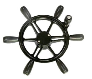 woqi wh007 aluminum 5-spoke marine boat steering wheel in 13 1/2" diameter (black)