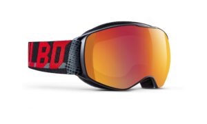 julbo echo youth goggles, black/gray/read frame - spectron 3 orange lens w/red mirror