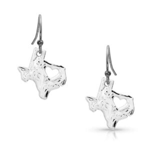 montana silversmiths state charm dangle earring (i heart texas)