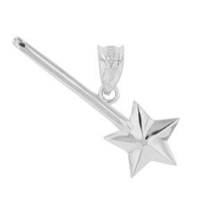 fine 925 sterling silver magic fairy wand charm pendant