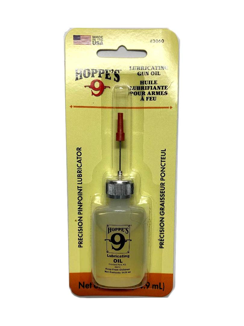 Hoppes 9 Gun Bore Cleaner, Precision Oil, Cotton Patches for 9mm.357.38.40.45 Caliber Gun Cleaning Kit