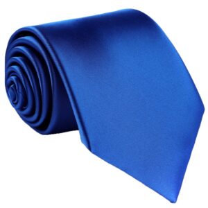 fortunatever men's solid satin necktie,royal blue ties for men with gift box