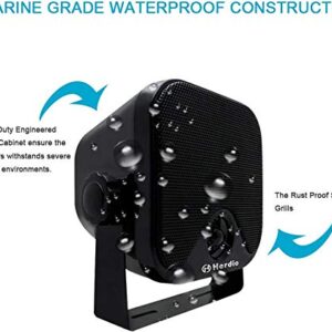 4 Inches Heavy Duty Waterproof Boat Marine Box Outdoor Speakers Surface Mounted for Skid Steer ATV UTV RZR Golf Cart Tractor Powersports Boat Truck Jeep