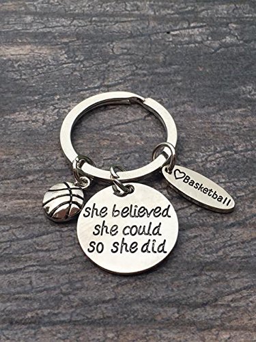 Infinity Collection Basketball Keychain- Girls Basketball Gift, She Believed She Could Basketball Jewelry For Female Basketball Players & Coaches