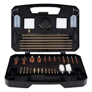 boosteady pro gun cleaning kit universal gun cleaning kit handgun shotgun cleaning kit for all guns with high-end brass brushes, mops, jags, reinforced rods