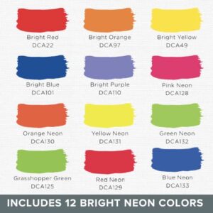 DecoArt Acrylic 2 oz 12 Count Brights Craft Paint Value Pack, 2 Fl Oz (Pack of 12), 24 Oz