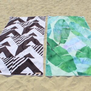 Super Maneuver Microfiber Beach Towel & Bag. Lightweight, Compact & Quick-Dry. For Travel, the Beach, Pool, Gym, Yoga & Camping. Extra Large (71x35.5), Tropical Leaves