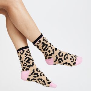 Kate Spade New York 3-Pack Boxed Rose Leopard Crew Socks Black One Size