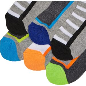 Jefferies Socks Boy's Sport Athletic Colorful Pattern Low Cut Half Cushion Socks 6 Pair Pack, Multi, Small