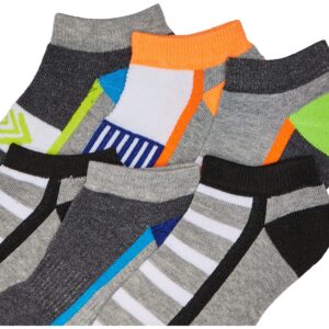 Jefferies Socks Boy's Sport Athletic Colorful Pattern Low Cut Half Cushion Socks 6 Pair Pack, Multi, Small