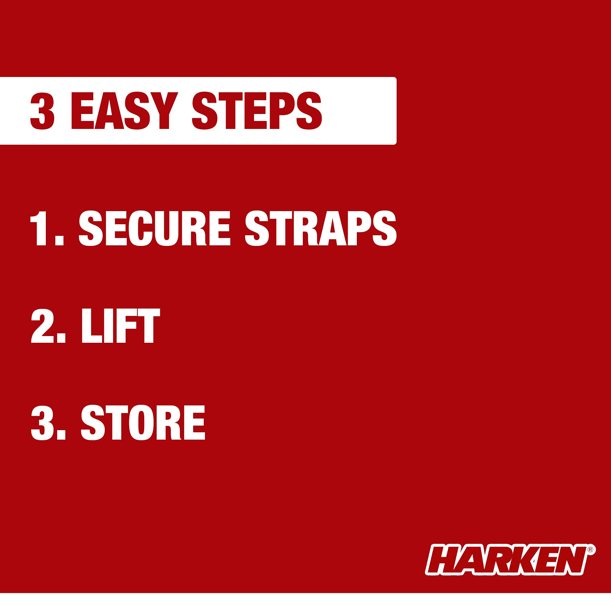 HARKEN - Hardtop Overhead Garage Storage Hoist for Jeep Wrangler and Ford Bronco, Self-Leveling, Safe Anti-Drop System, Easy One-Person Operation, (Bonus T Knobs for Quick Hard Top Removal)