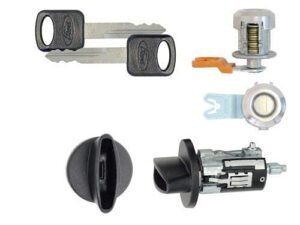 fast auto keys new fits select ford lincoln ignition switch lock cylinder + pair (2) door lock cylinder w/2 ford oval logo keys & key chain