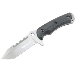 hunt-down 10" full tang hunting knife with black sheath - stainless steel blade