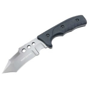 hunt-down 10" stainless steel blade full tang hunting knife with black sheath