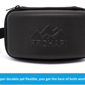 PROHAPI Snow Goggles Case, Semi Hard EVA Ski Goggles Case with Aluminum Bag Strap & High-Performance Proof Zipper - Compact & Lightweight Travel Carrying Snowboard Goggles Bag