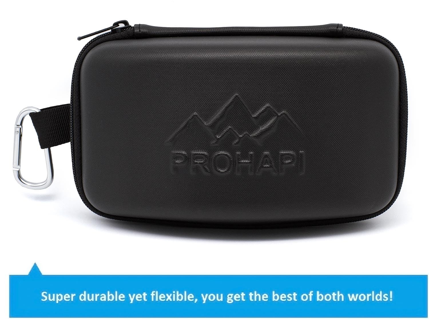 PROHAPI Snow Goggles Case, Semi Hard EVA Ski Goggles Case with Aluminum Bag Strap & High-Performance Proof Zipper - Compact & Lightweight Travel Carrying Snowboard Goggles Bag