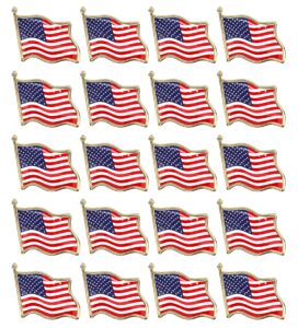 bassion 20 pcs american flag lapel pin waving for veterans independence memorial day 4th of july decor usa flag pins accessaries