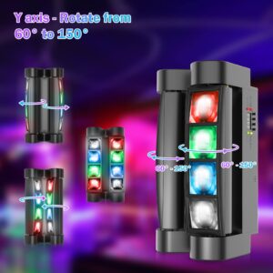 BETOPPER Stage Light, Moving Head DJ Light for Parties, RGBW 8x3W Spider LED Light, Sound Activated & DMX-512 Control for Party, Pub, Club, Wedding Event, Carnival Festival, Disco Stage Lighting