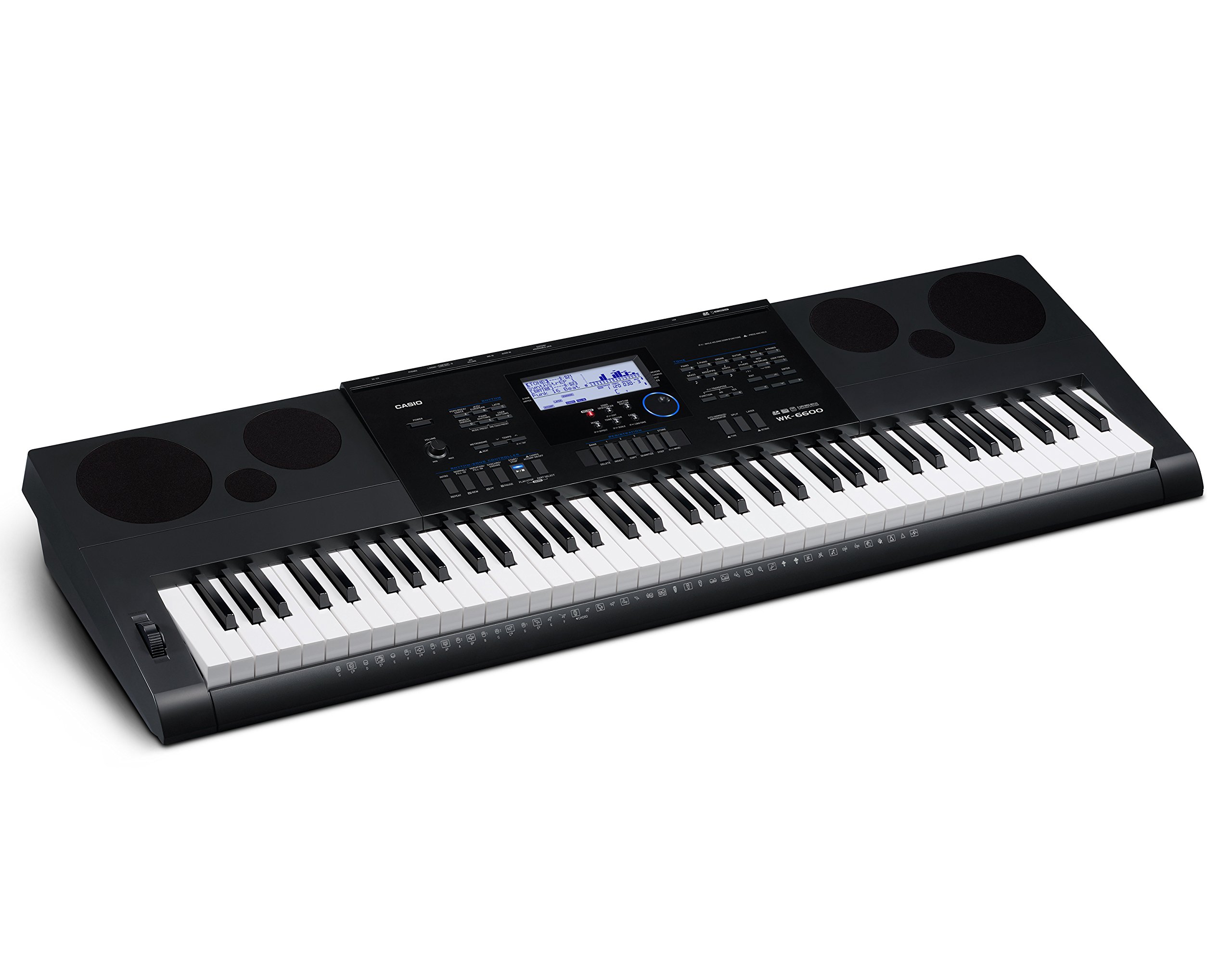 Casio WK-6600 76-Key Workstation Keyboard Bundle with Adjustable Stand, Bench, Sustain Pedal, Power Supply, Instructional DVD, and Austin Bazaar Polishing Cloth