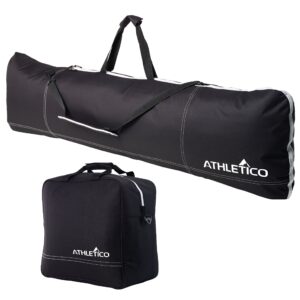 athletico padded two-piece snowboard and boot bag combo | store & transport snowboard up to 165 cm and boots up to size 13 | includes 1 padded snowboard bag & 1 padded boot bag (black)