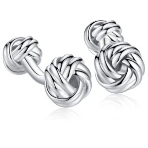 honey bear twist knot cufflinks steel for mens shirt wedding business gift silver