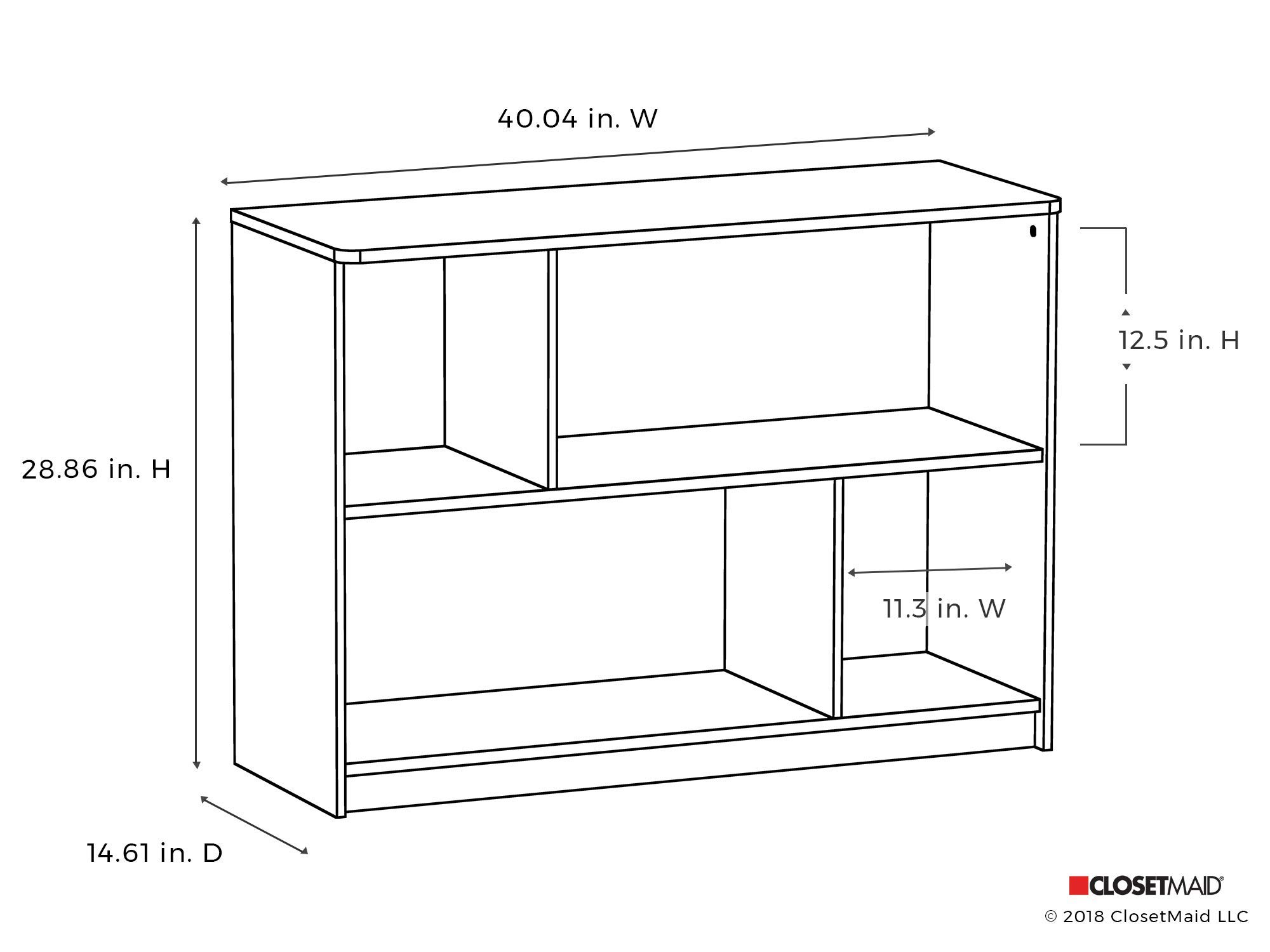 ClosetMaid 1498 KidSpace 2-Tier Horizontal Storage Shelf, White