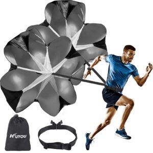 running speed training, 2 umbrella speed chute 56 inch running parachute soccer training for weight bearing running and fitness core strength training