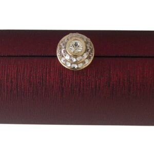 Chicastic Rhinestone Crystal Clasp Hard Box Wedding Evening Bag Bridal Cocktail Clutch Purse Wine Red