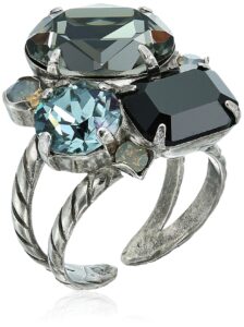 sorrelli black onyx emerald cluster ring, size 7-9