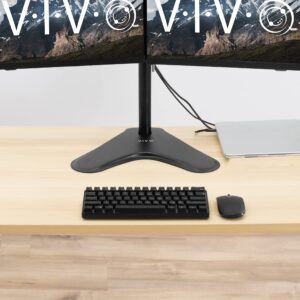 VIVO Dual 13 to 30 inch Monitor Free-Standing Mount, Fully Adjustable Desk Stand, Holds 2 Flat or Curved Display Screens, STAND-V102F