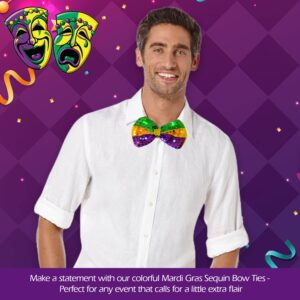 The Electric Mammoth LED Sequin Bow Ties - Light Up Flashing Mens Tie Party Fashion Accessory - 3 Light Modes (Purple Green Gold)