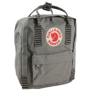 fjallraven women's kanken mini backpack, fog/striped, one size