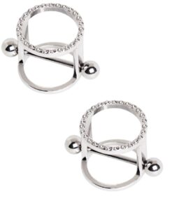 body accentz nipple rings 316l stainless steel jeweled cylinder pair