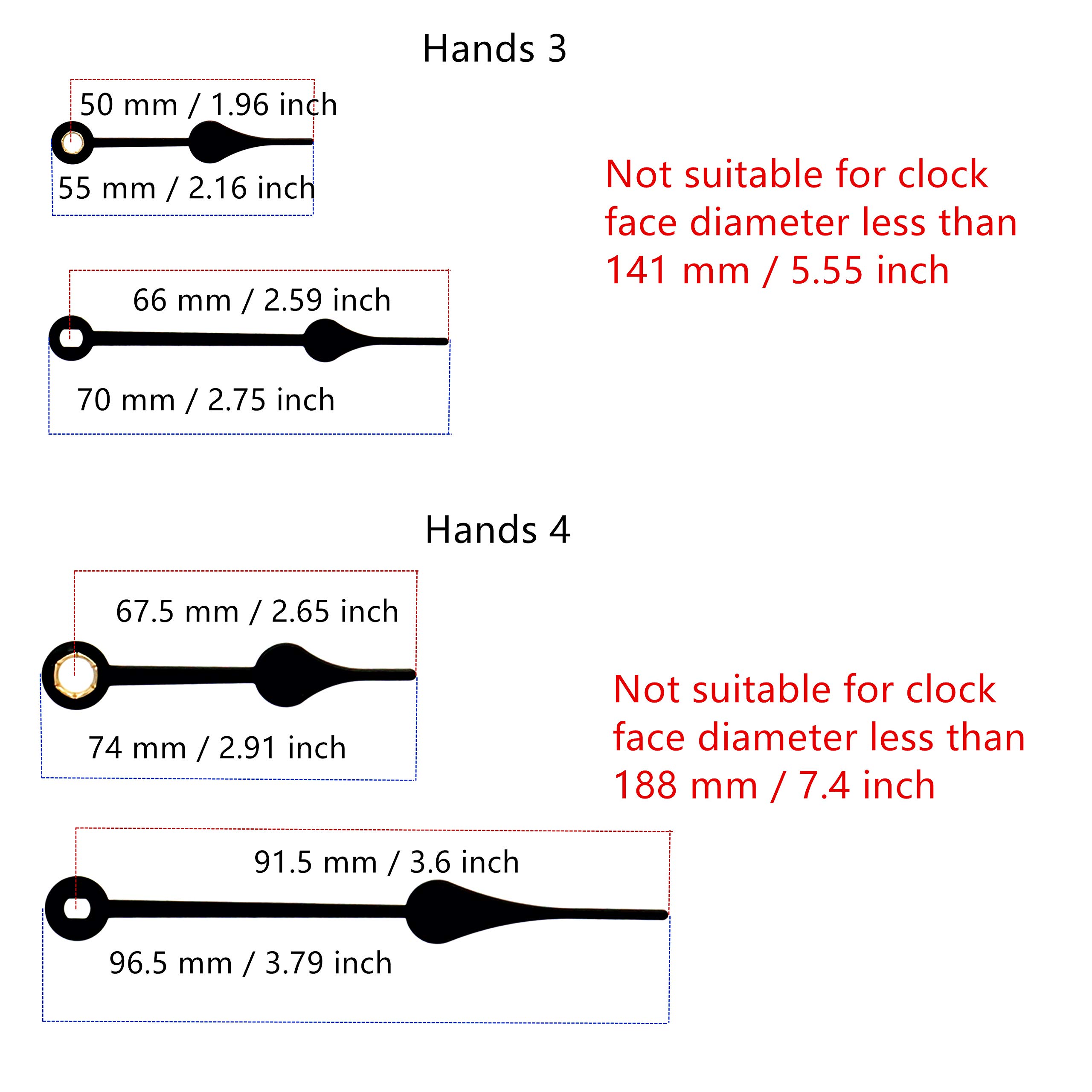 TIKROUND Include Hands Quartz DIY 12888 Wall Clock Movement Mechanism Battery Operated DIY Repair Parts Replacement