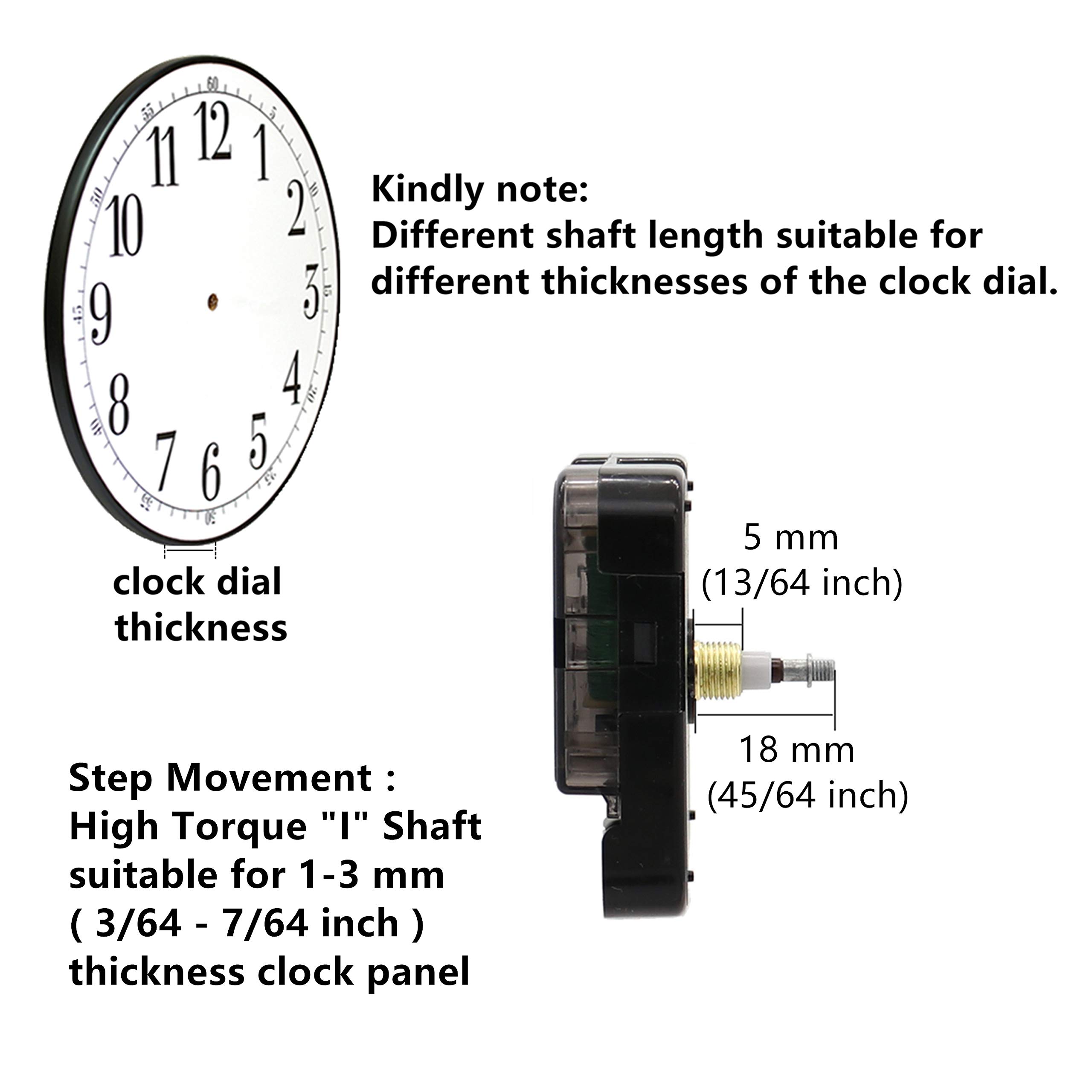 TIKROUND Include Hands Quartz DIY 12888 Wall Clock Movement Mechanism Battery Operated DIY Repair Parts Replacement