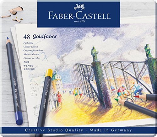 Faber-Castell Creative Studio Goldfaber Color Pencils - Tin of 48, 48 Colors