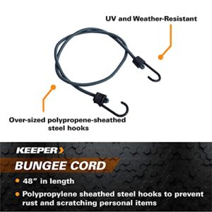 Keeper - 48” Bungee Cord With SST Hooks, 4 Pack - UV and Weather-Resistant