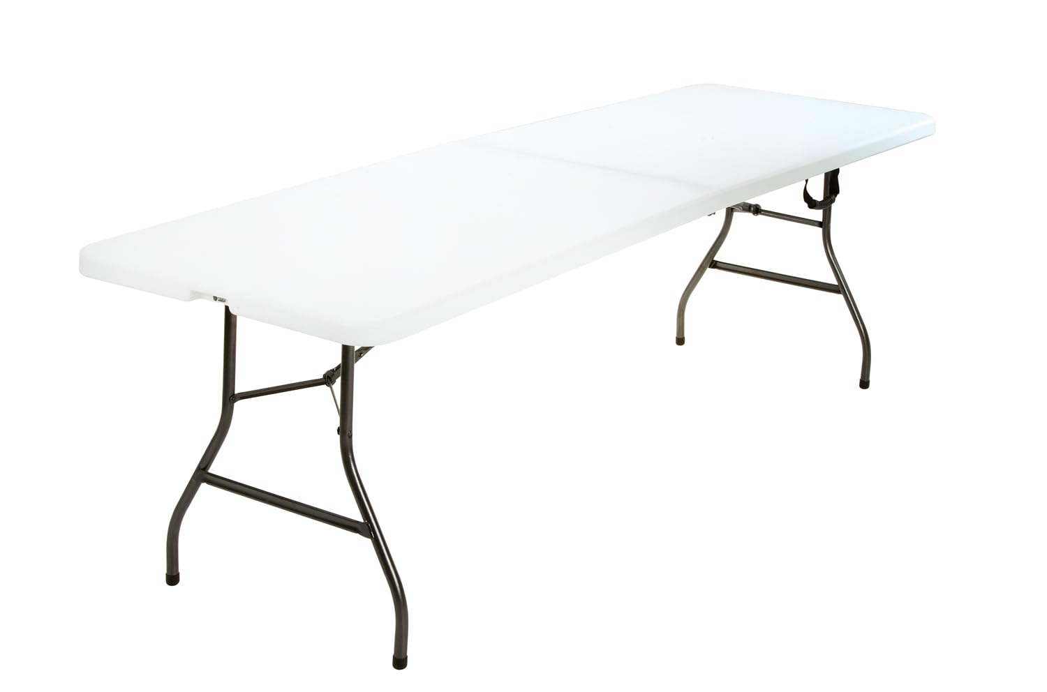 COSCO Fold-in-Half Banquet Table w/Handle, 8ft, White