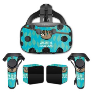 mightyskins skin compatible with htc vive full coverage - slow sloth | protective, durable, and unique vinyl decal wrap cover | easy to apply, remove, and change styles | made in the usa