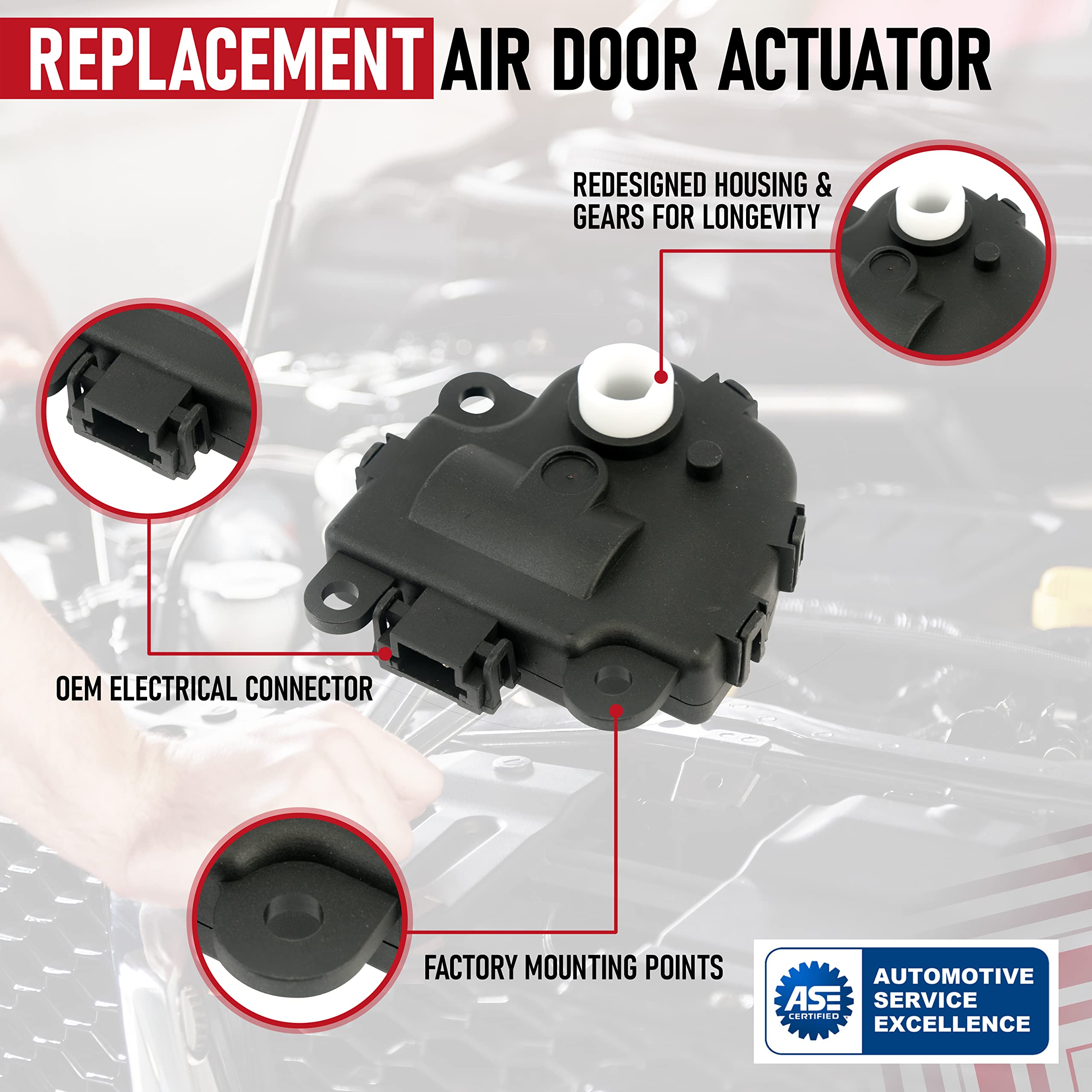 HVAC Heater Blend Door Actuator - Compatible with Chevrolet Impala 2004-2013 Vehicles - 1573517, 1574122, 15844096, 22754988, 52409974, 604-108, 15-74122, 604108 - Temperature Air Door Impala Actuator