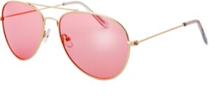 the fresh classic metal frame polarized lens aviator sunglasses with gift box (12-gold, pink)