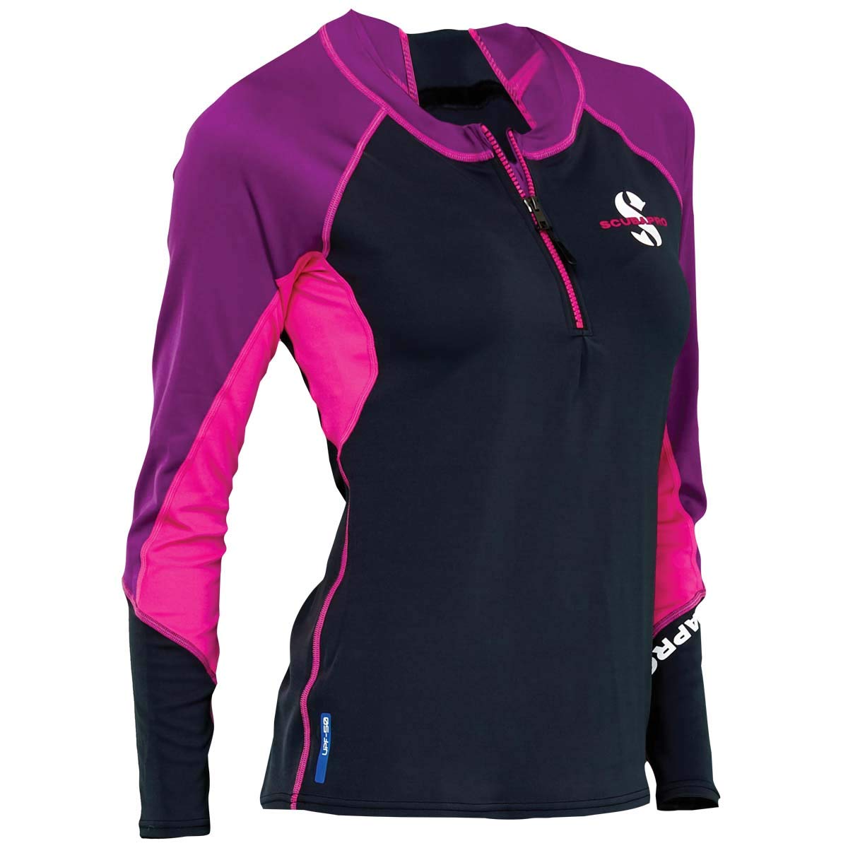 SCUBAPRO Women's Channel Flow UPF50 Long-Sleeve Rash Guard, XL, Jewel