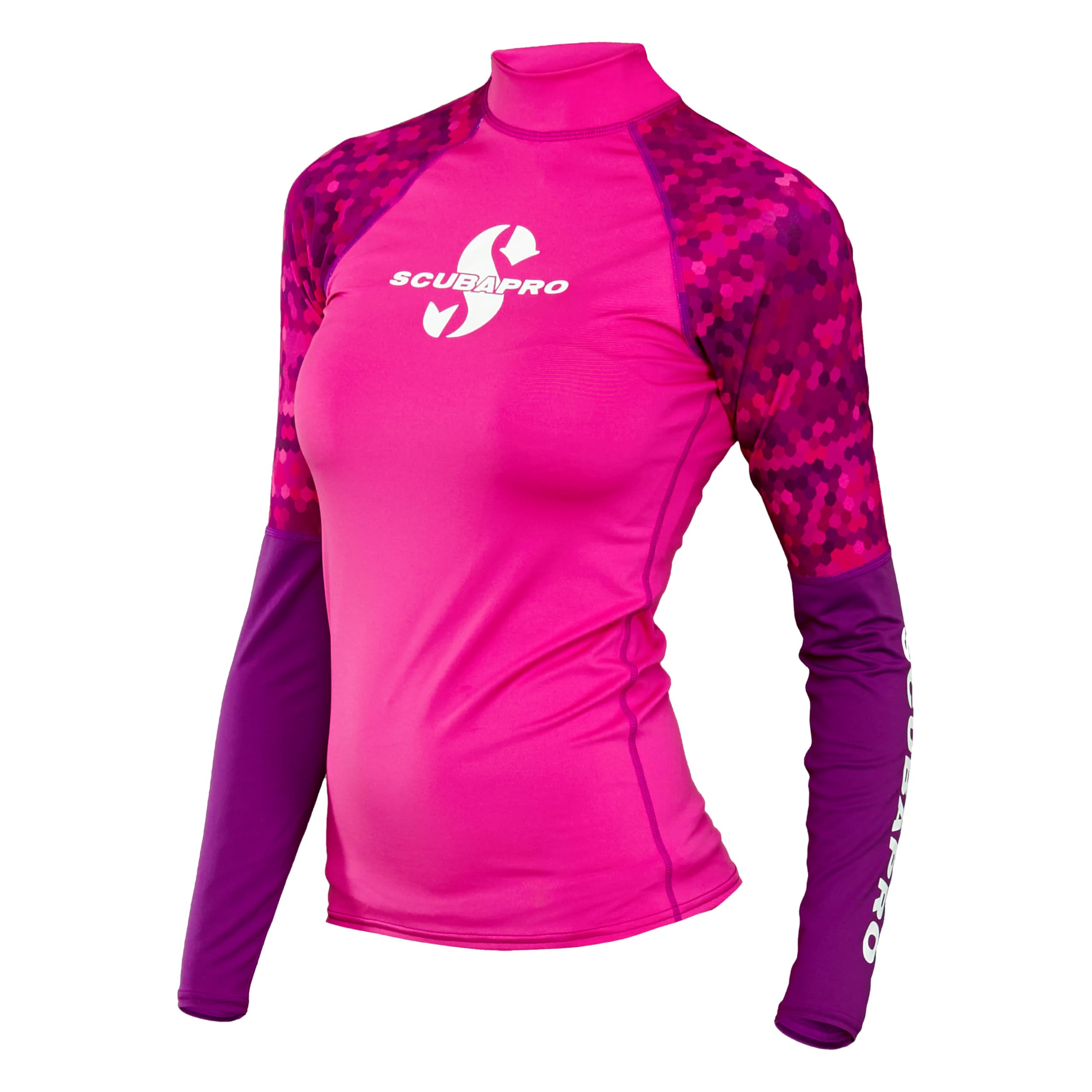 SCUBAPRO Women's Standard UPF 50 Rash Guard, Long Sleeve, Flamingo, S