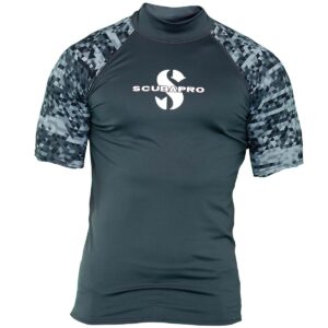 scubapro men's upf50 short-sleeve rash guard, 2xl, graphite