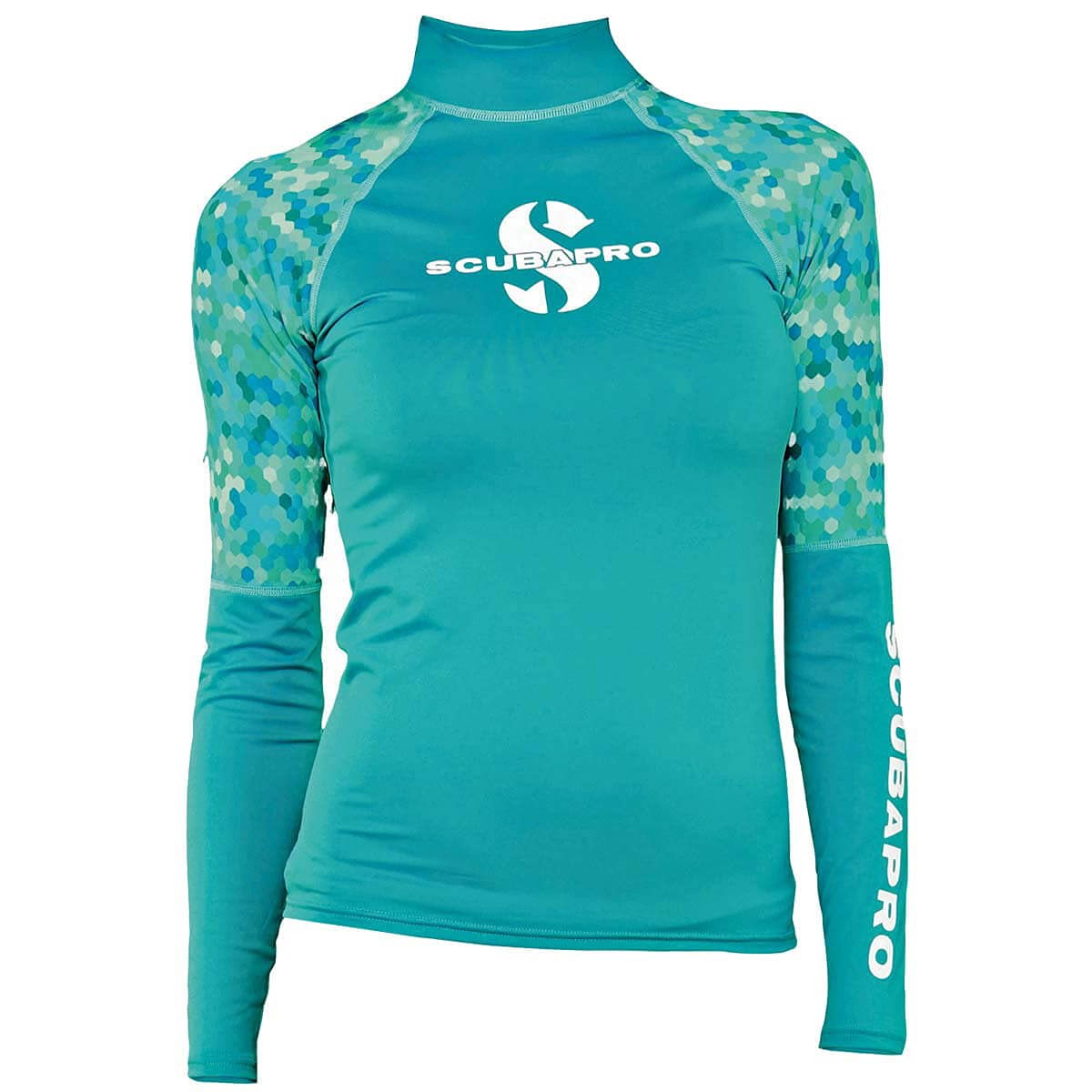 SCUBAPRO Women's Standard UPF 50 Rash Guard, Long Sleeve, Caribbean, M