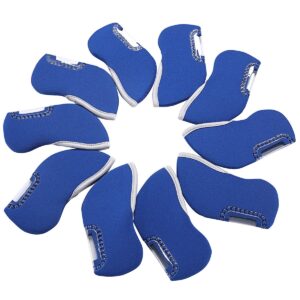 sword &shield sports 10pcs neoprene golf iron club covers see through window head cover(blue)