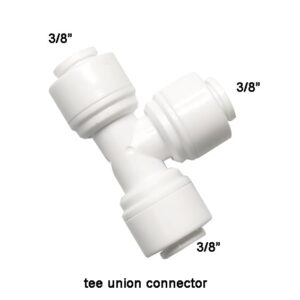 YZMSZ Push to connect water Filtration line tube pipe fittings, 3/8" o.d. tube quick connector 16pcs,for ice maker coffee maker RO water dispenser Misting Cooling system.