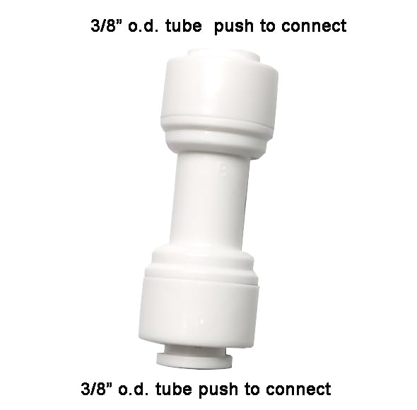 YZMSZ Push to connect water Filtration line tube pipe fittings, 3/8" o.d. tube quick connector 16pcs,for ice maker coffee maker RO water dispenser Misting Cooling system.