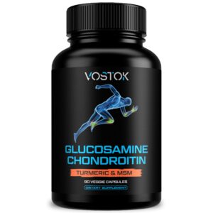 glucosamine chondroitin with turmeric msm boswellia - natural joint supplement for men and women - supports healthy joint structure, function & comfort - non-gmo and gluten free - 90 capsules